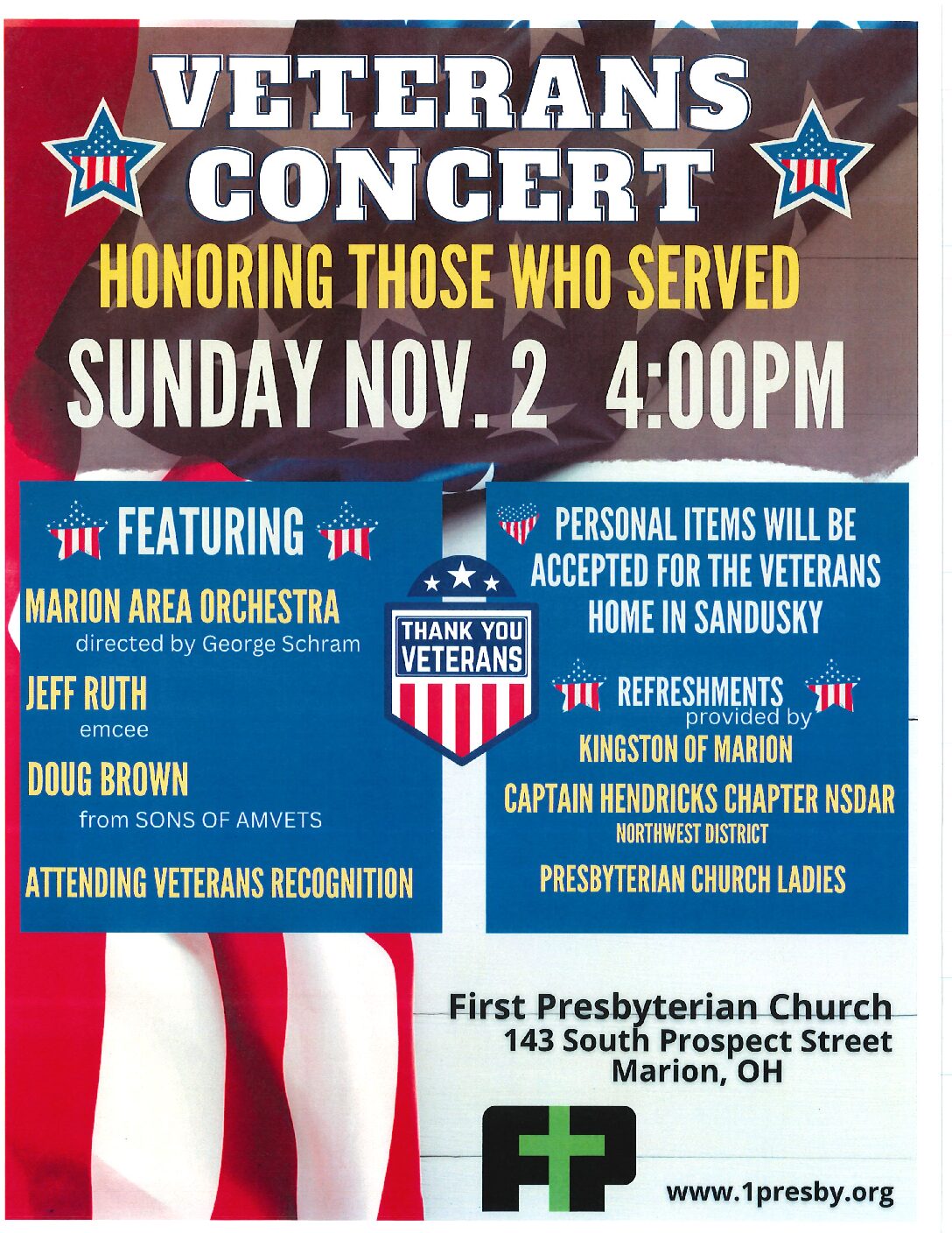 Veterans Concert at First Presbyterian Church - Marion Area Convention ...