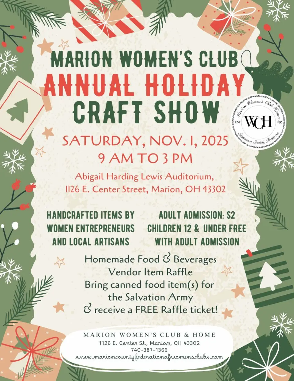 Holiday Craft Show at the Marion Women's Club & Home - Marion Area ...
