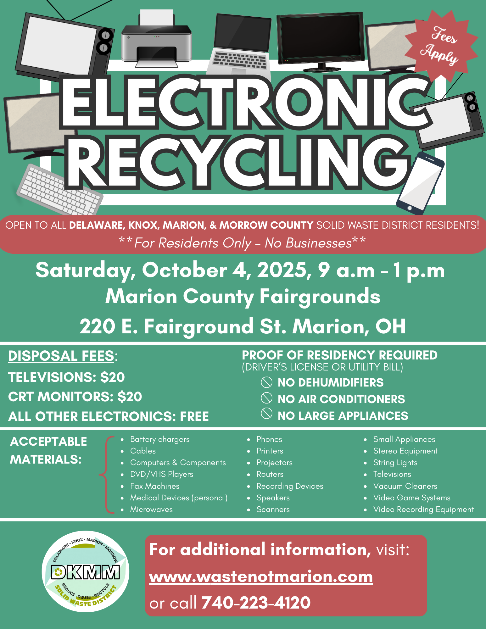 Electronics & TV Collection at the Marion County Fairgrounds - Marion ...