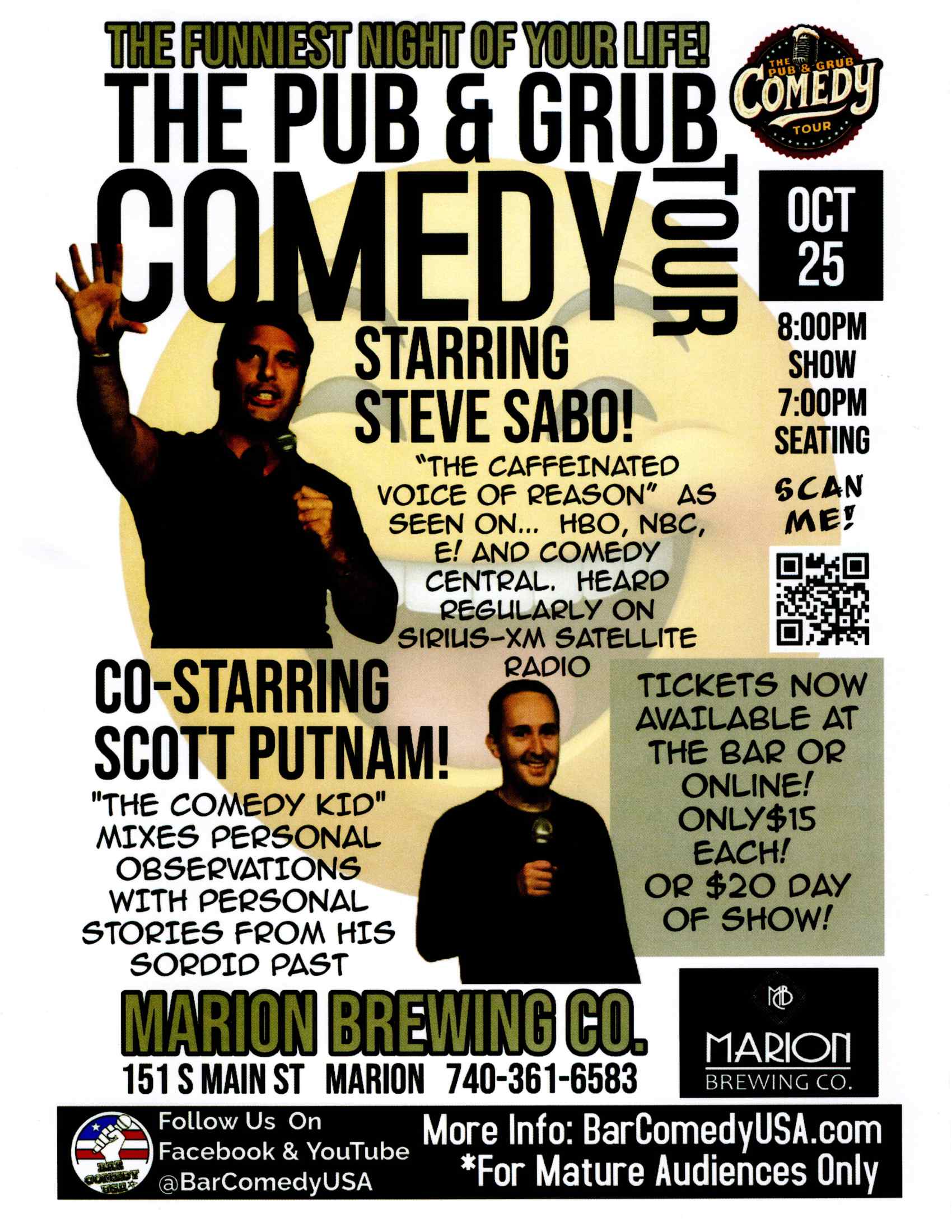 Pub & Grub Comedy Tour at Marion Brewing Co. - Marion Area Convention ...